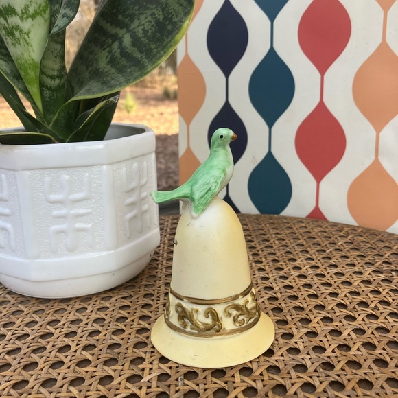 Vintage | Other | Green Dove Bell Wgold Scroll Work Border Porcelain ...
